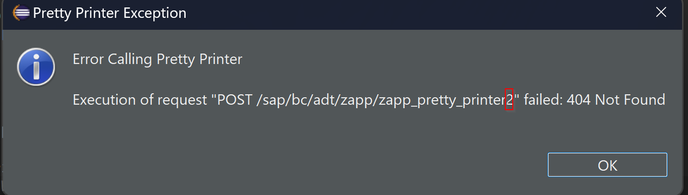Error Calling Pretty Printer is not detailed enough · Issue #7 · fmabap ...