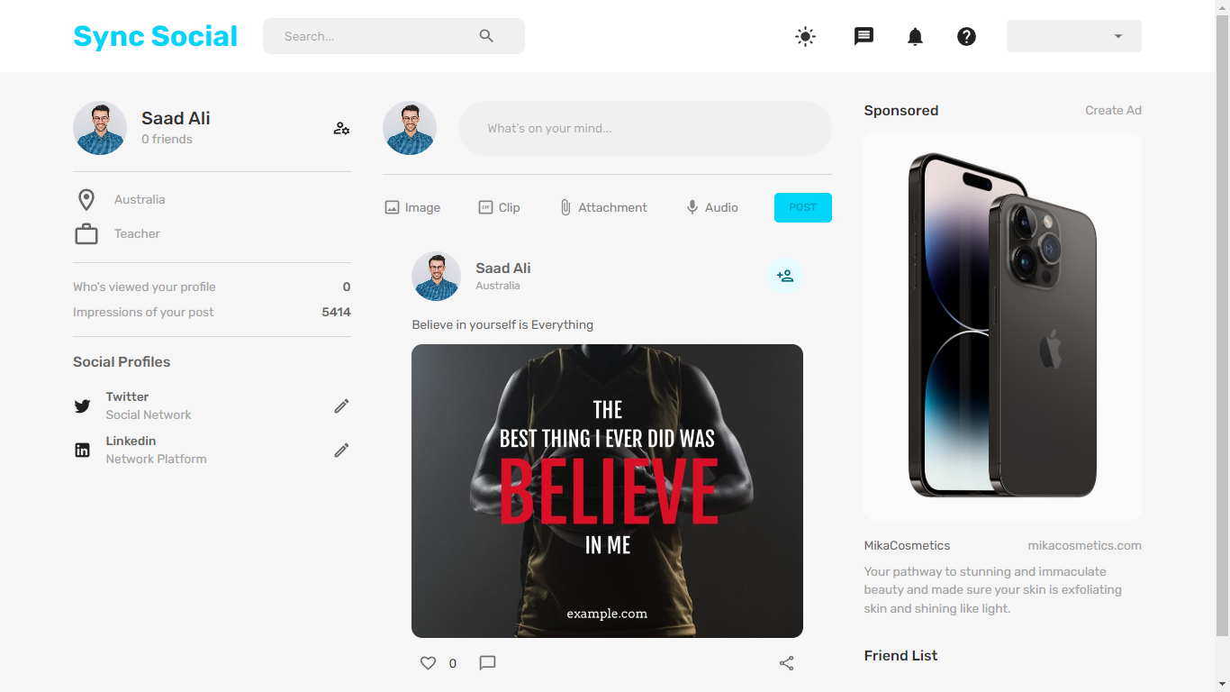 GitHub - khalilahmed97/Sync-Social-Media-App: Sync Social Media Full Stack Web App developed ...