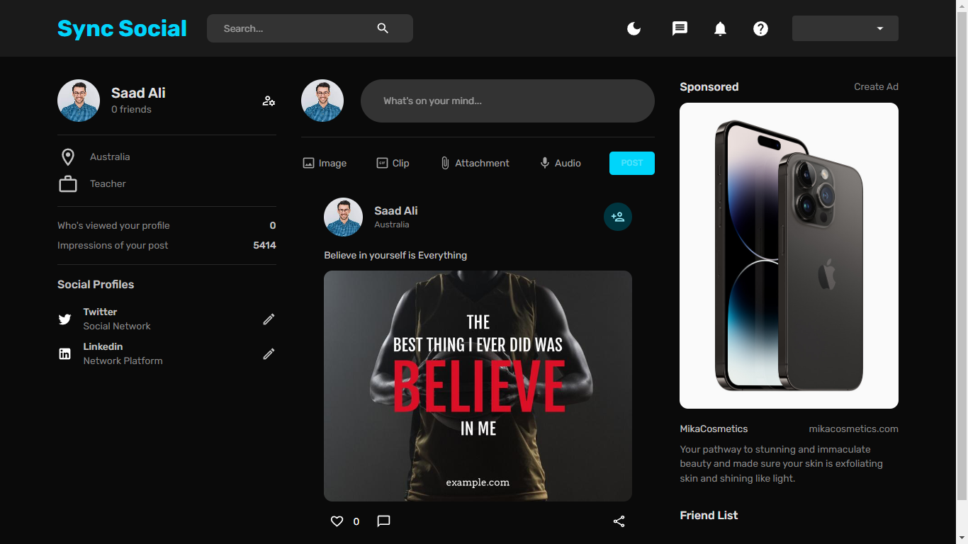 GitHub - khalilahmed97/Sync-Social-Media-App: Sync Social Media Full Stack Web App developed ...