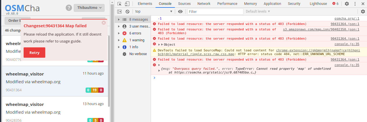 Access denied when accessing certain changesets · Issue #480 · OSMCha/osmcha-frontend · GitHub