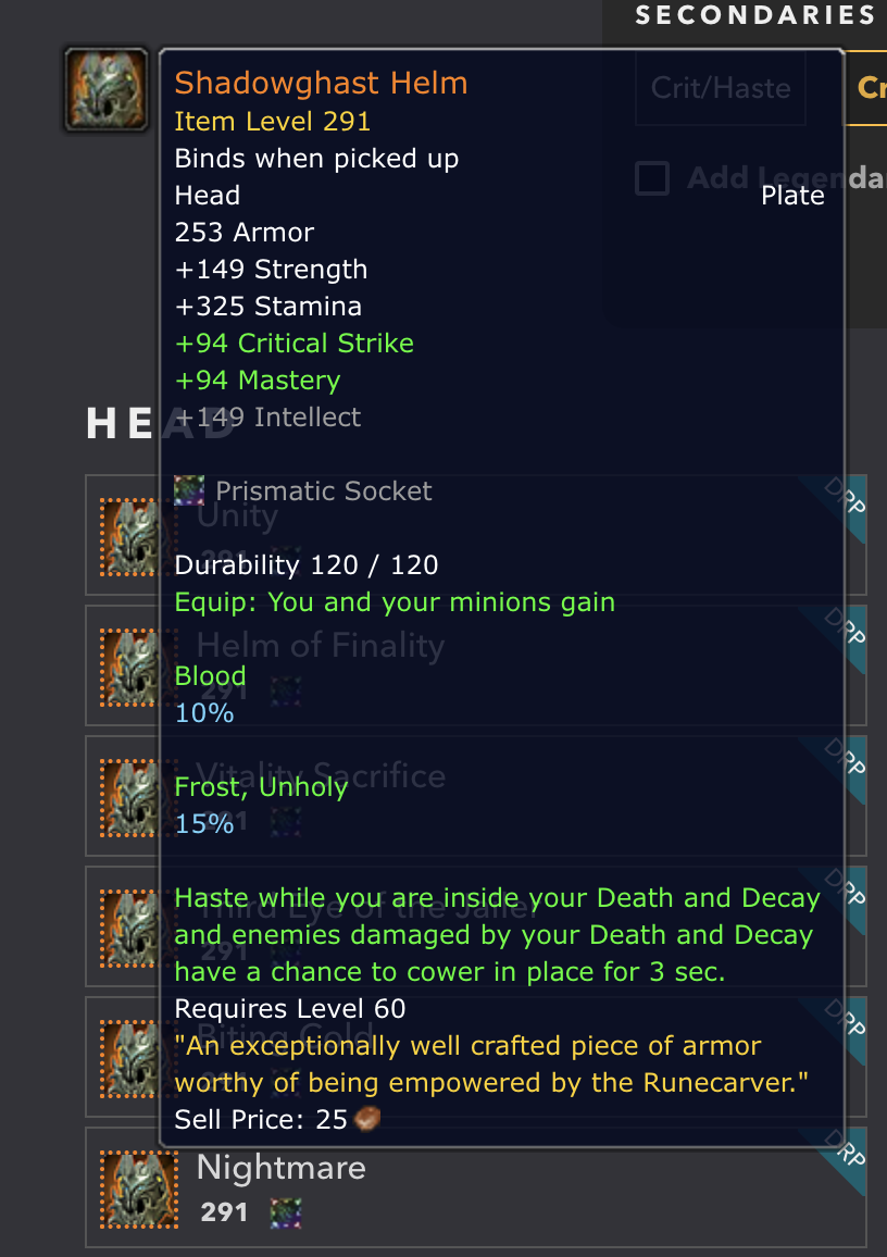 Phearomones do not appear in DK Legendaries · Issue #331 · seriallos/raidbots-issues · GitHub