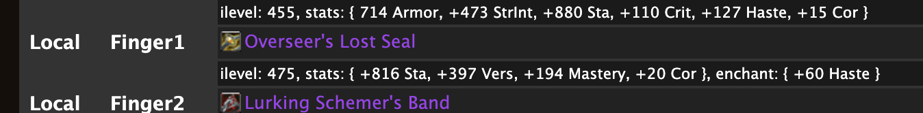 Overseer's Lost Seal Not simming / Showing stats · Issue #164 · seriallos/raidbots-issues · GitHub