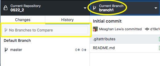 "No Branches to Compare" shown when there are 2 branches · Issue #4755 ...
