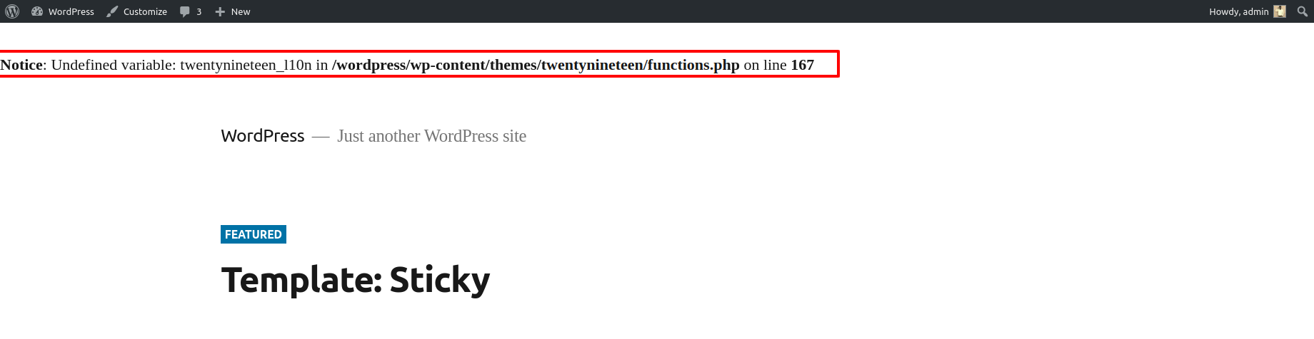Twenty Nineteen: Undefined twentynineteen_l10n variable in functions.php · Issue #403 ...