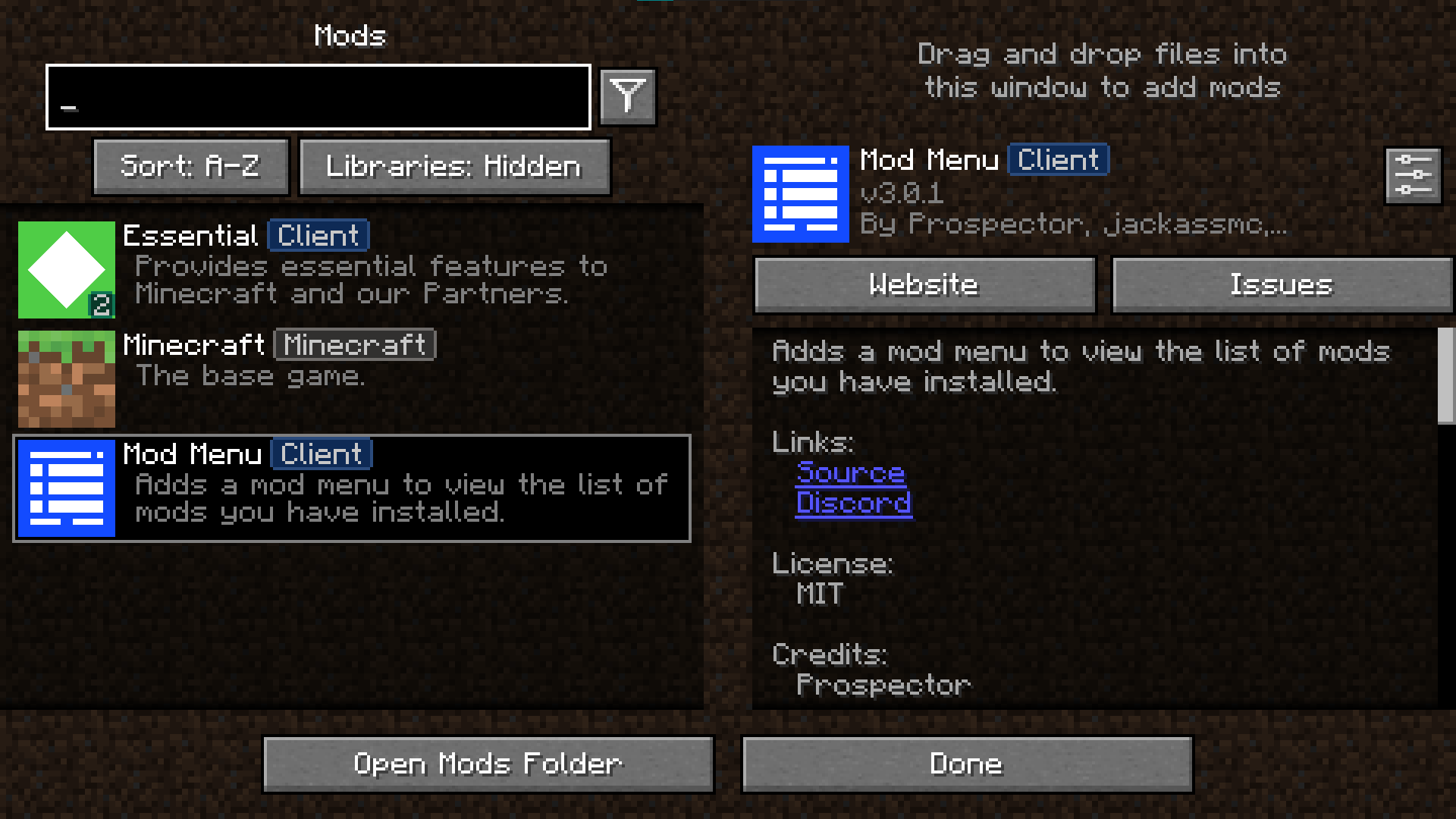 Mods · Issue #422 · TerraformersMC/ModMenu · GitHub