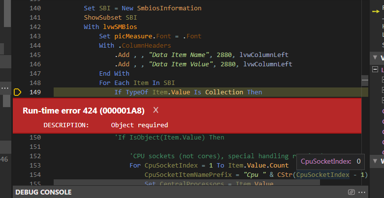 Runtime error in TypeOf statement · Issue #1488 · twinbasic/twinbasic · GitHub