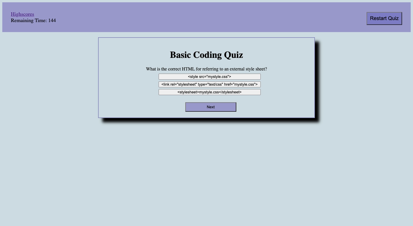 GitHub - EstimeB/Code-Quiz-Project