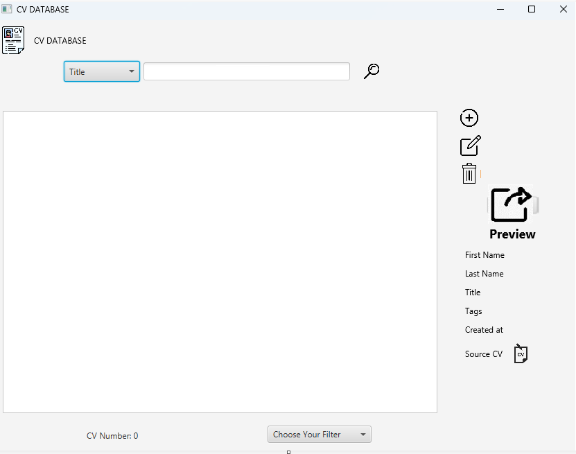 GitHub - emreevcin/CV-Database: SE 302 CV Database Java Desktop Application