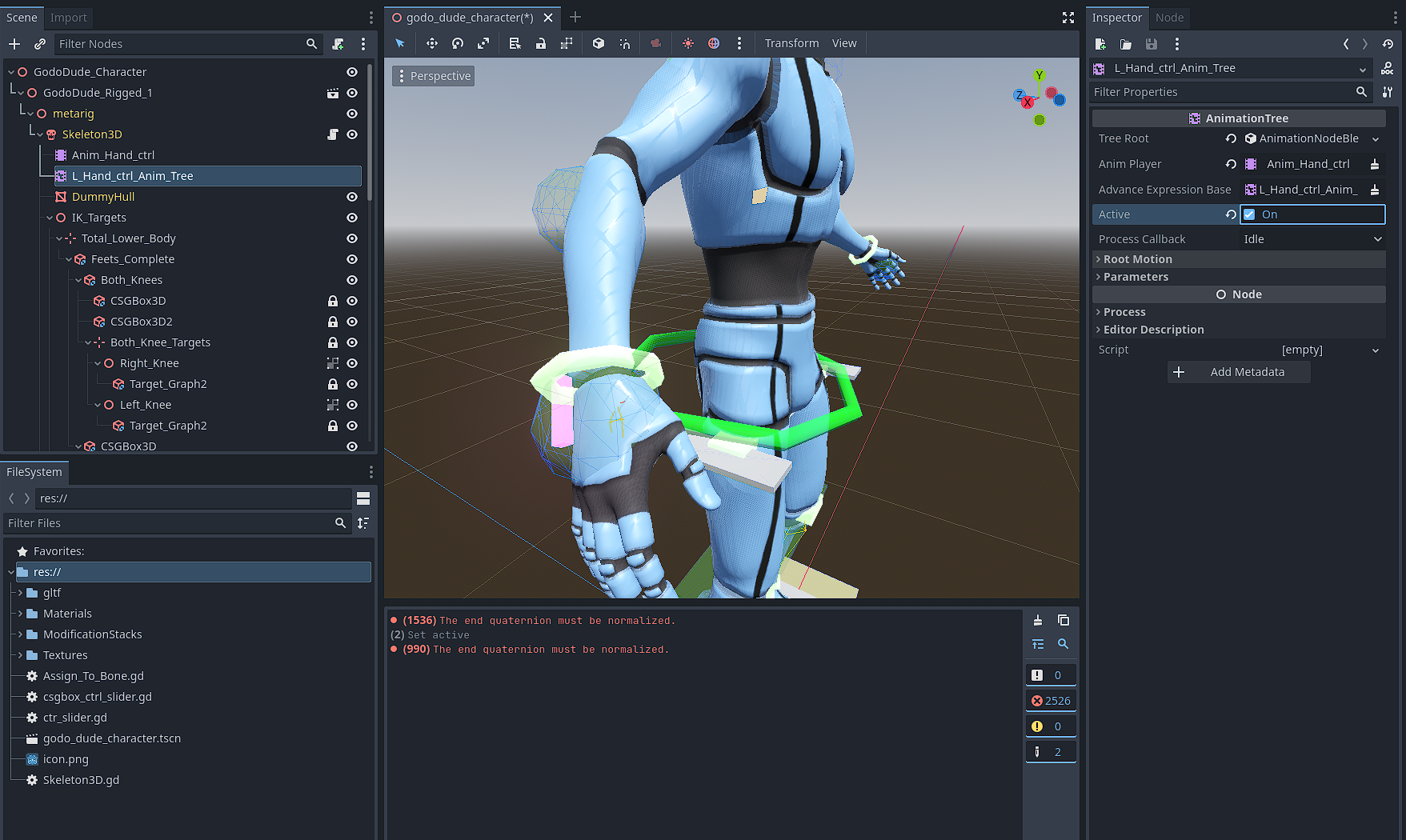 Error The End Quaternion Must Be Normalized When Animationtree Is Active If Blended Animations
