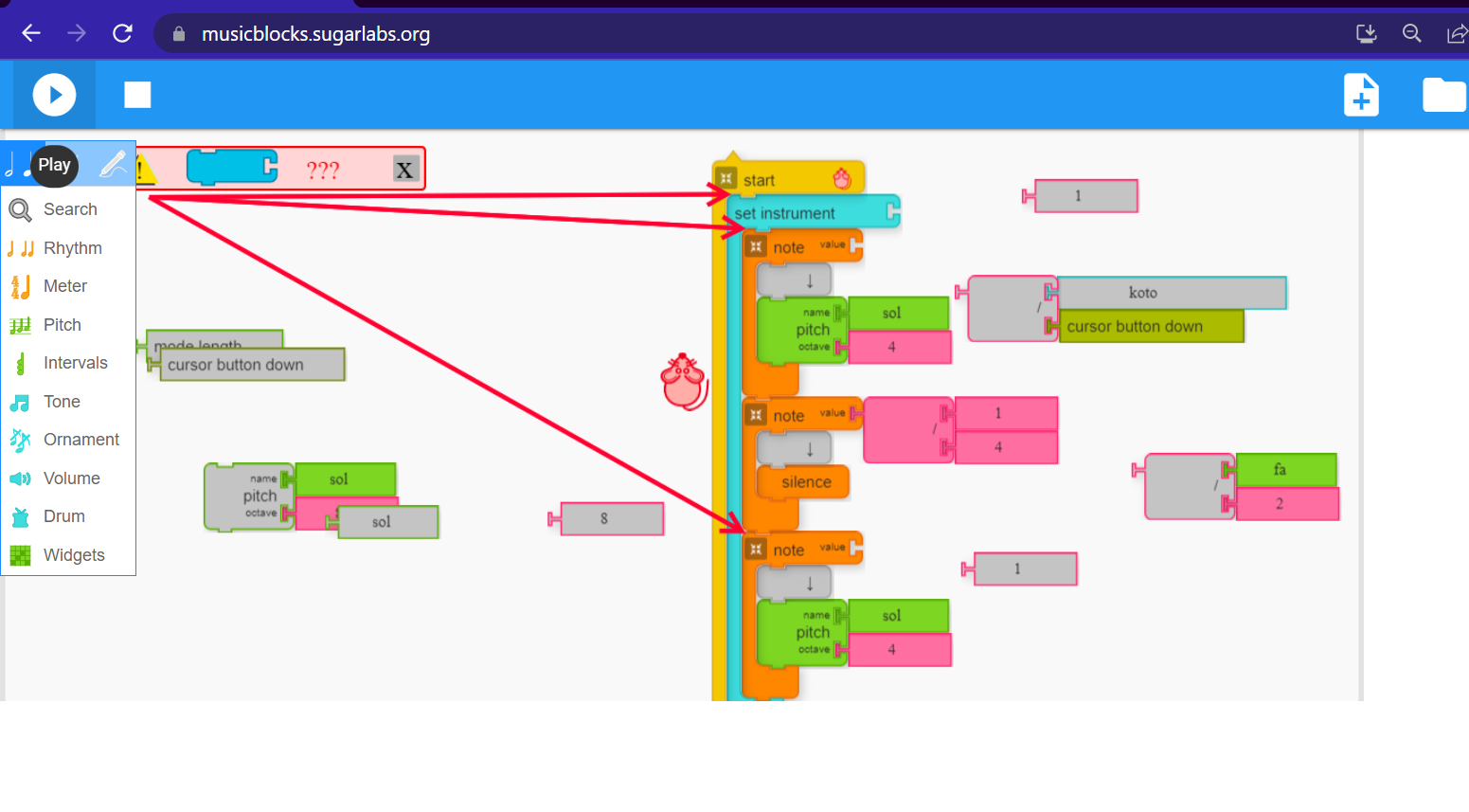 error message is hidden behind · Issue #3210 · sugarlabs/musicblocks ...