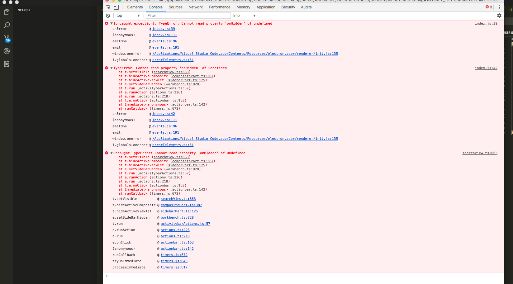 Search panel fails to render any content · Issue #46254 · microsoft ...