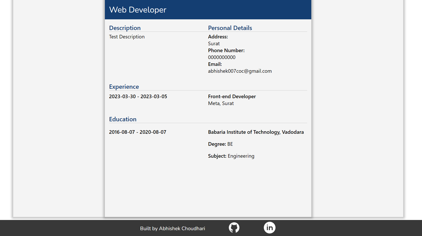 GitHub - AbhishekDevJr/CV-Application: This repository hosts the ...