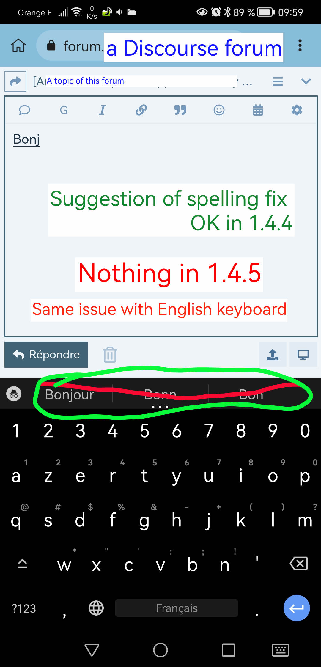 Suggestion of spelling fix out of service for 1.4.5 for Discourse but ok with 1.4.4 · Issue #731 ...