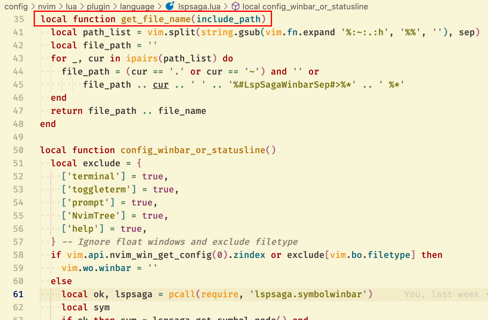 How to make winbar show symbol context of first line in the screen · Issue #607 · nvimdev ...