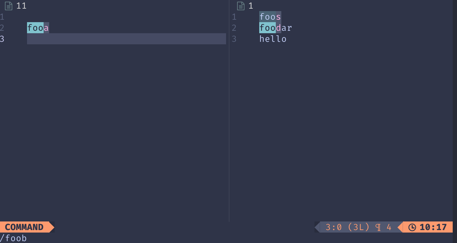 bug: regular search won't update label in other window when the pattern matchs nothing in ...