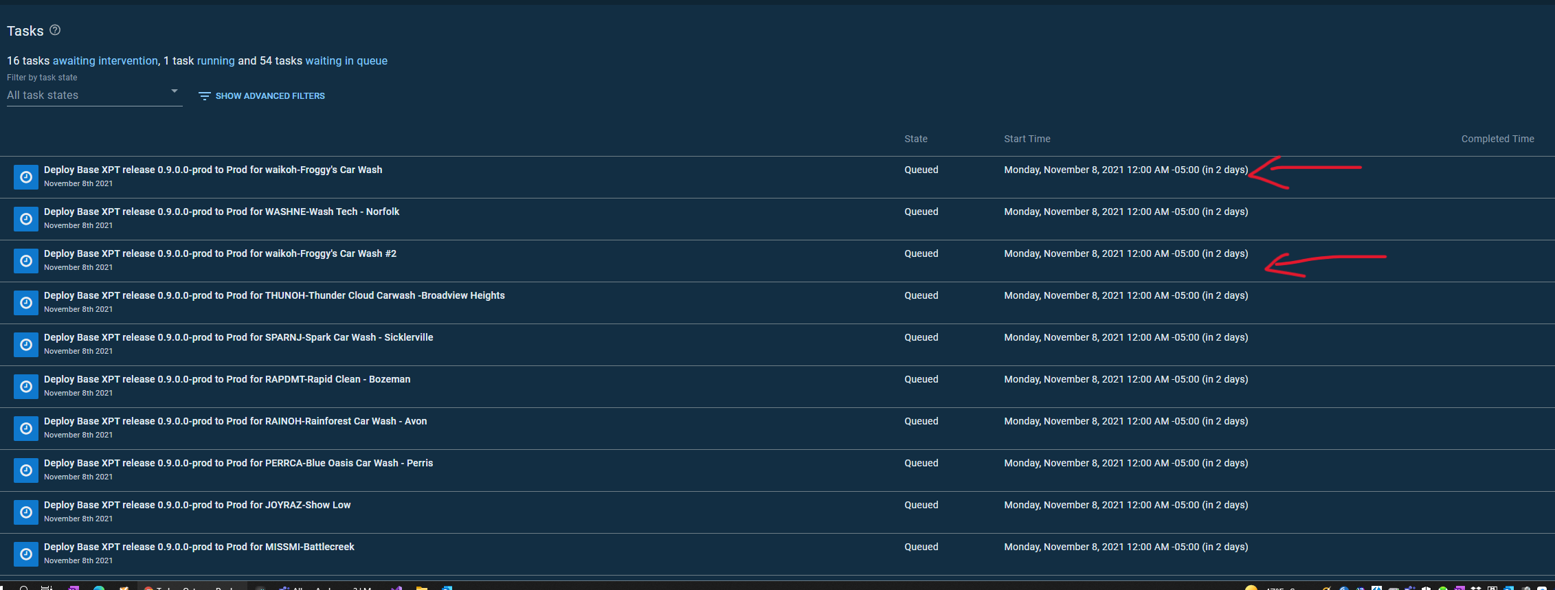 Releases page showing release creation time instead of scheduled release time for a scheduled ...