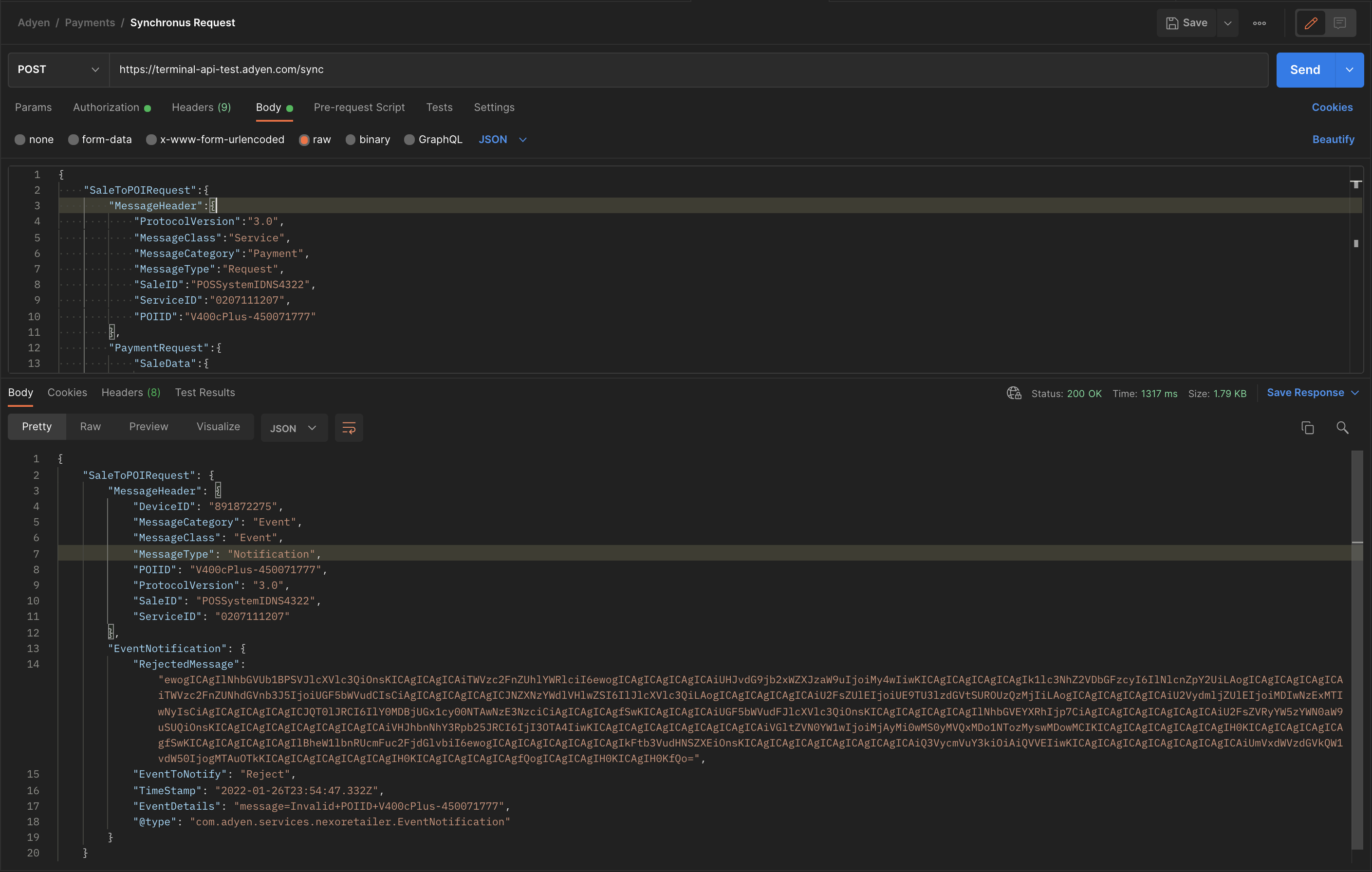 [bug] Terminal Sync `undefined` Response · Issue 838 · Adyen Adyen Node Api Library · Github