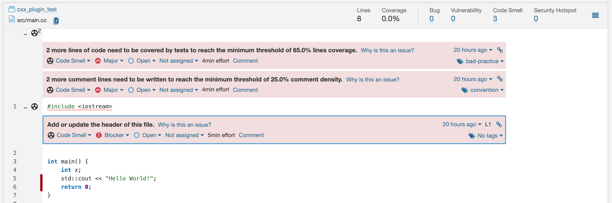 hello_world scanning found 1 issue. but no issue displayed on dashboard. · Issue #2209 ...