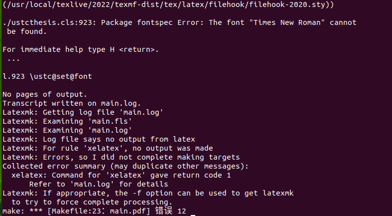 ubuntu编译时设置fontset=windows时的报错 · Issue #337 · ustctug/ustcthesis · GitHub