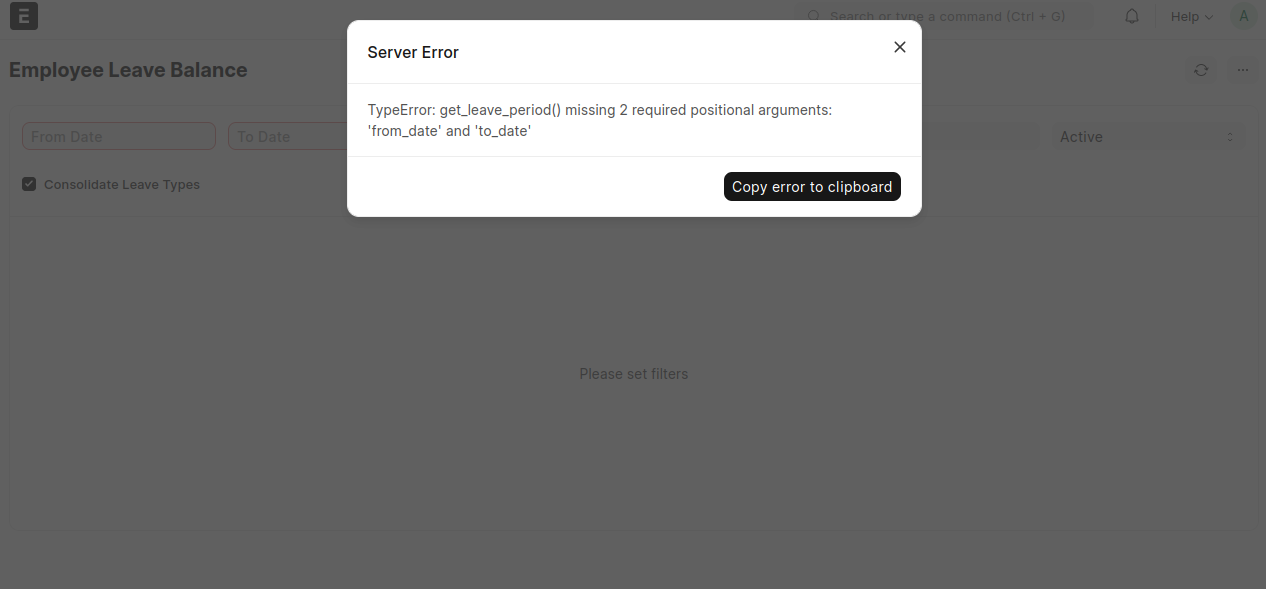 Employee Leave Balance Loading Error: · Issue #1096 · frappe/hrms · GitHub