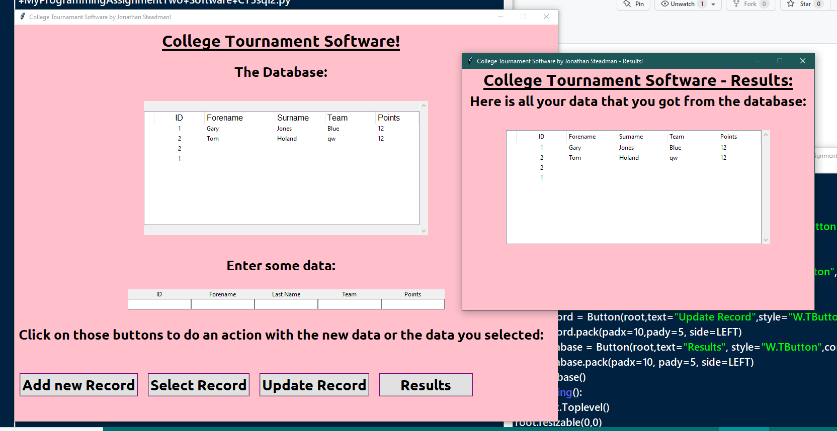 GitHub - JonSteadmanCollege/College-Tournament-Software-