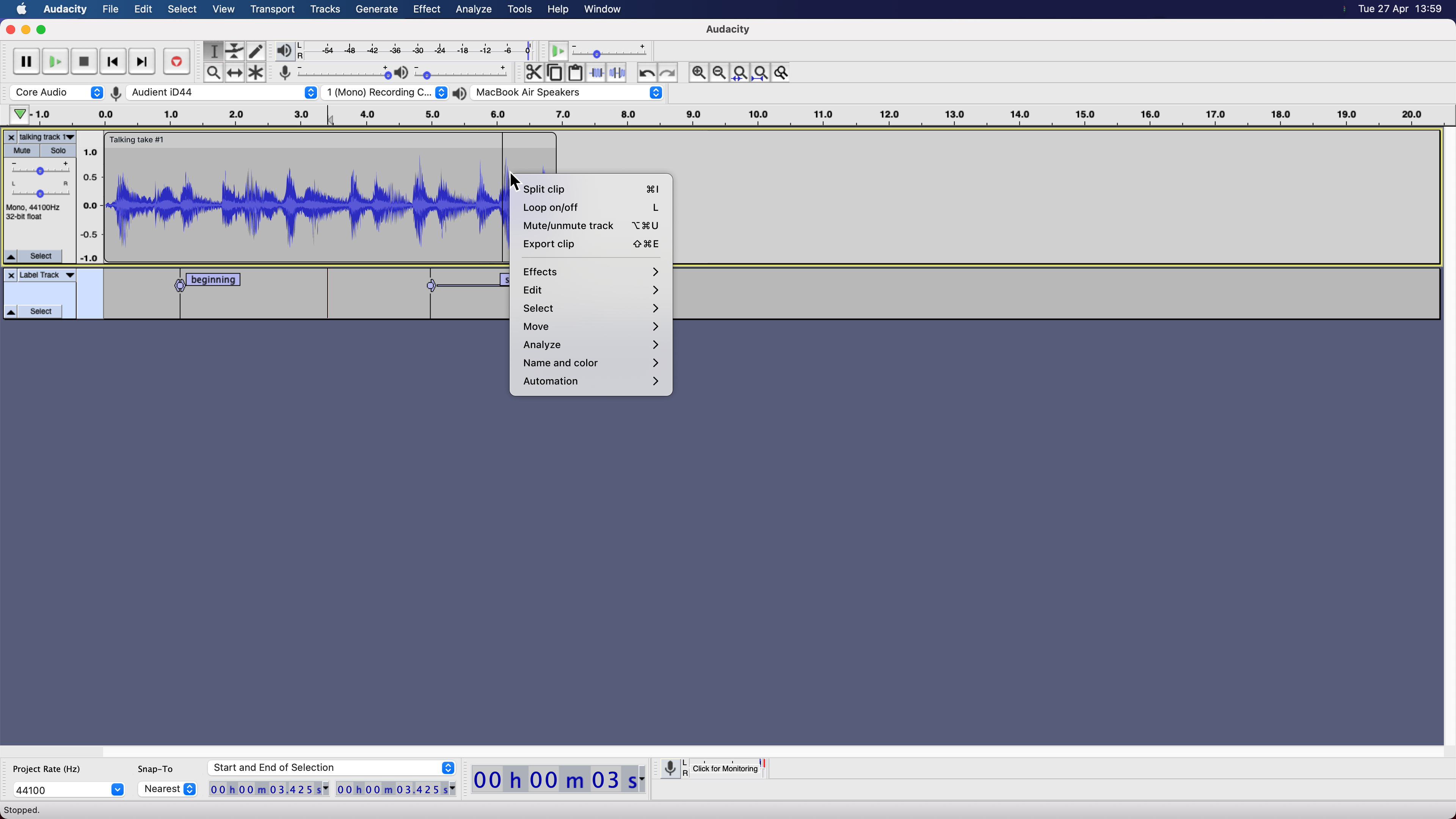 UX - Context menus when right-clicking · audacity audacity · Discussion ...