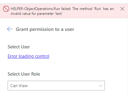 [CoE Starter Kit - BUG] PP admin view - Manage permission - Add user - error loading control ...