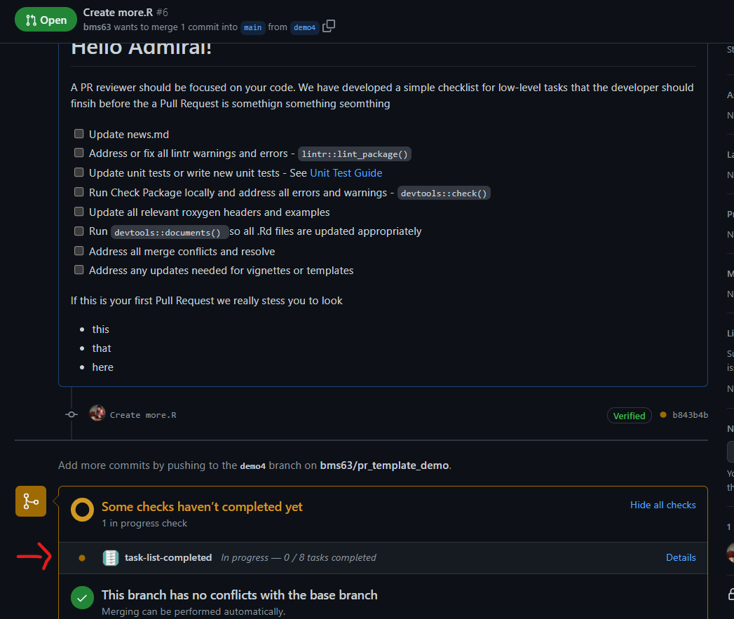 Create PR Checklist Template · Issue #786 · pharmaverse/admiral · GitHub