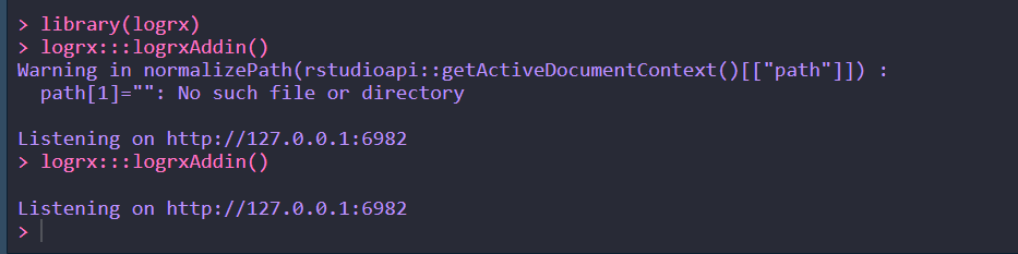 Feature Request: logrx Addin provides helpful message when file ...