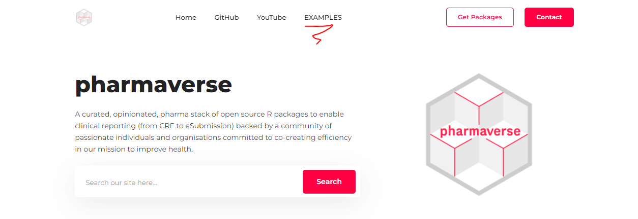 Top Menu Bar: Change EXAMPLE to e2e Examples · Issue #174 · pharmaverse ...