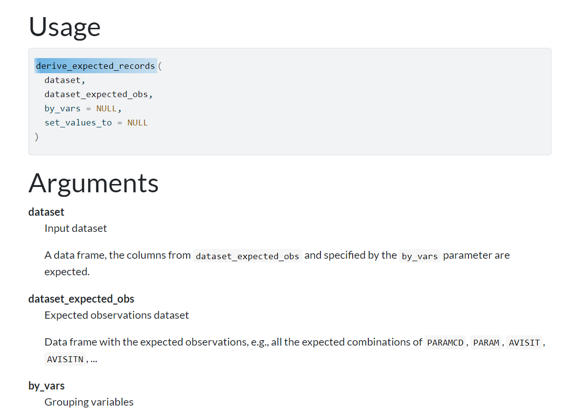 General Issue: Update `dataset_expected_obs` arg in `derive_expected_records()` and `derive_locf ...