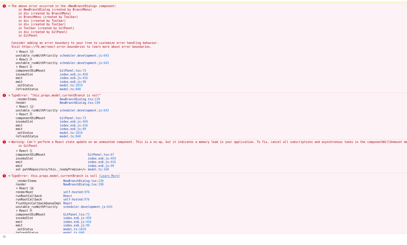 Leaving Git Repo With Branch Selection Menu Open Kills Extension · Issue 674 · Jupyterlab 7399