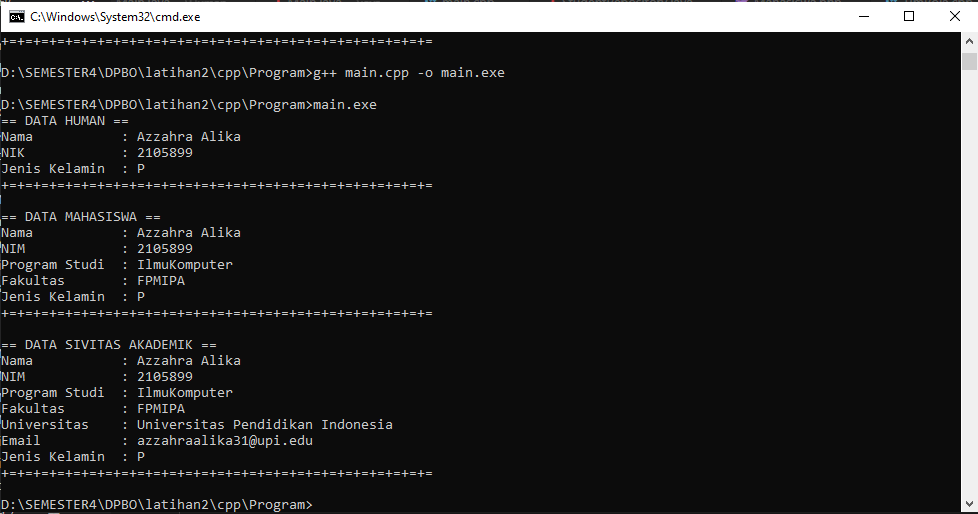 GitHub - azzahraalika/LATIHAN2DPBO2023: Latihan 2 Desain Pemrograman Berorientasi Objek