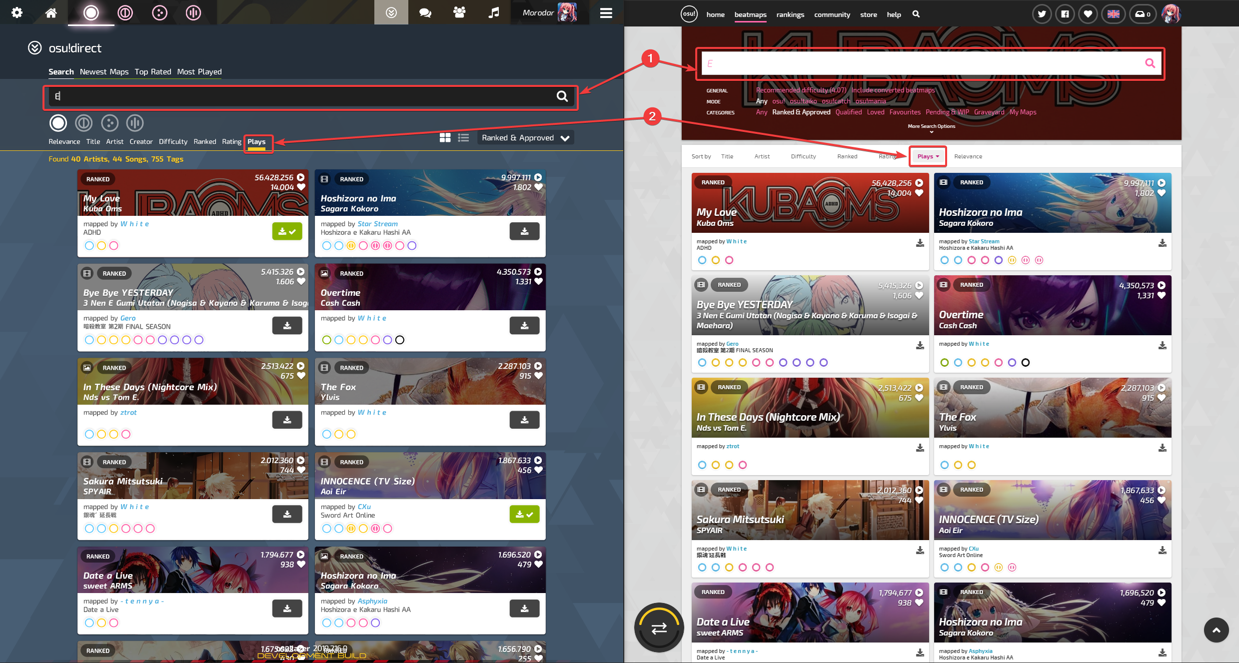 osu!direct - sorting does not work when search field is empty · Issue #4284 · ppy/osu · GitHub