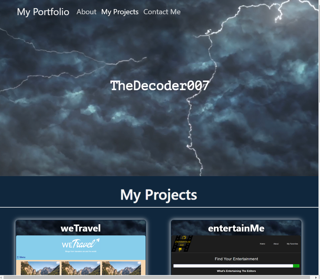 GitHub - TheDecoder007/my-portfolio: A webpage with links to all my ...