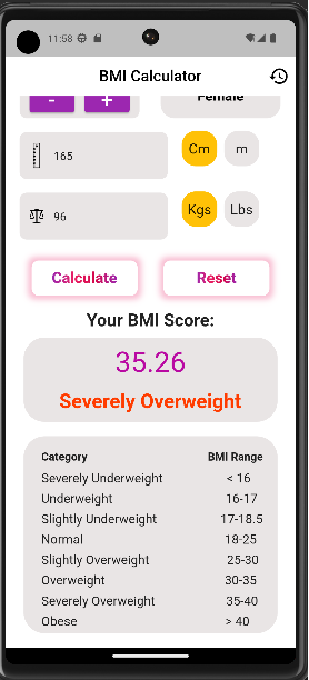 GitHub - Ritwikgotbugs/BMI-Calculator: A simple BMI Calculator in Flutter