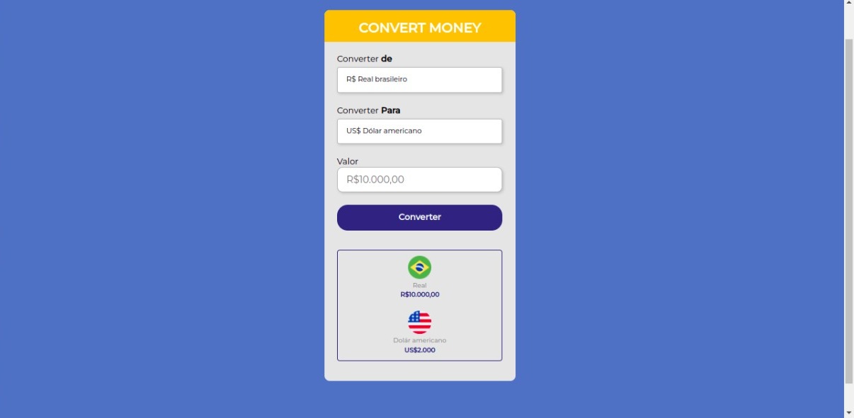 GitHub - sofiatenorius/convert-money: Conversor de moedas com HTML, CSS e JavaScript