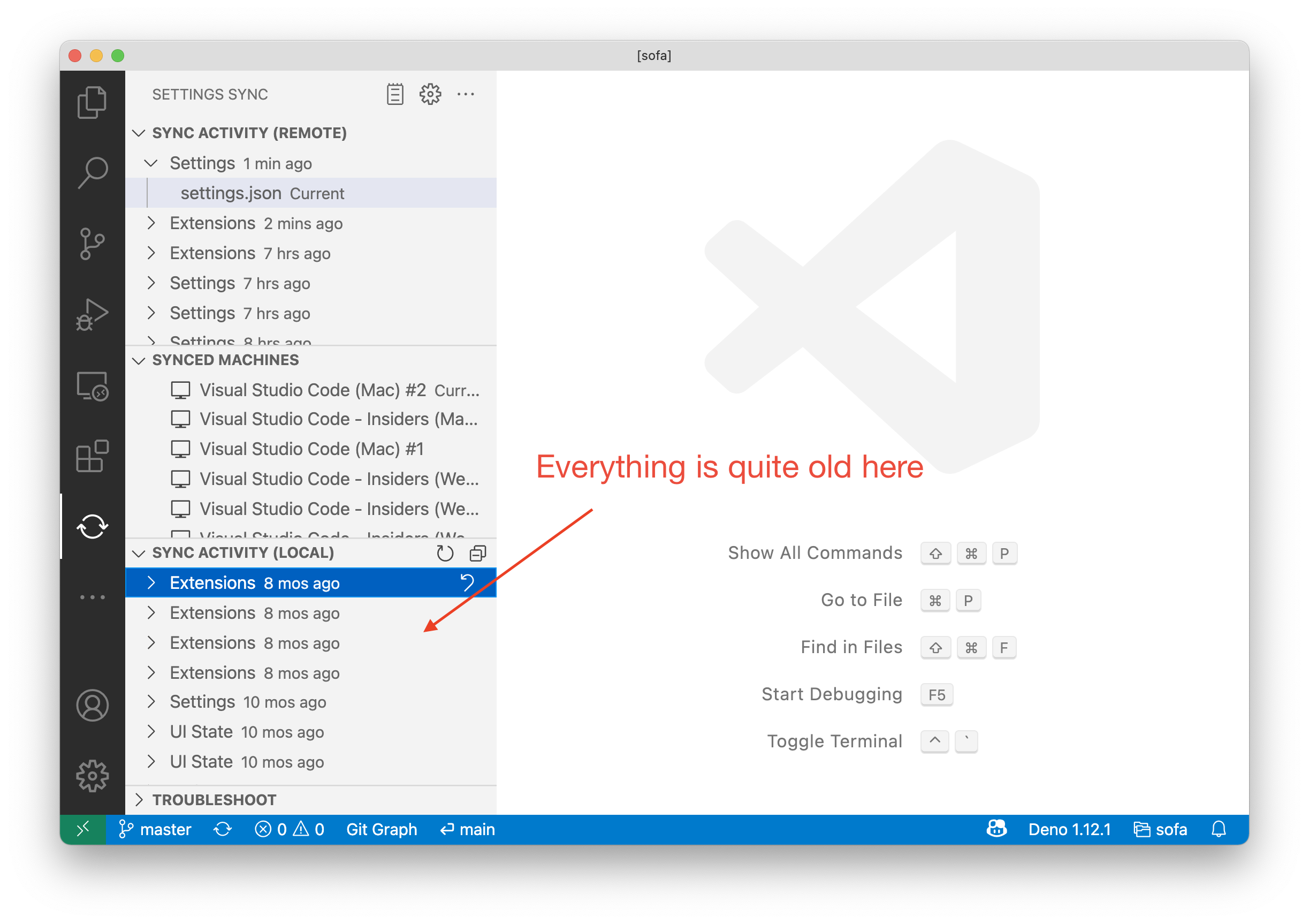 Settings Sync Previous Versions Of Files Not Being Stored Locally · Issue 129129 · Microsoft