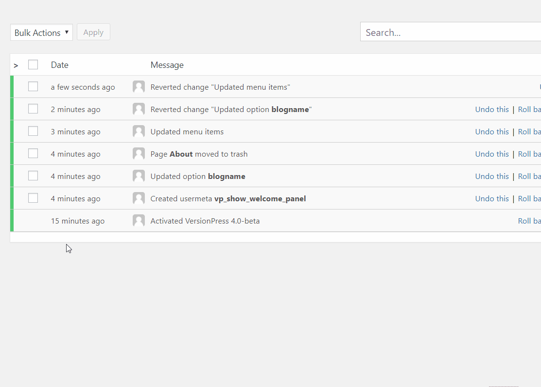 Checkboxes for bulk update don't work · Issue #1308 · versionpress/versionpress · GitHub