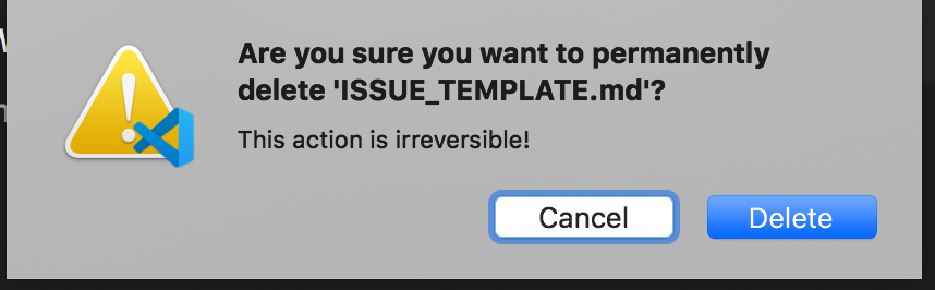 The warning about deleting file under version control is too strong ...