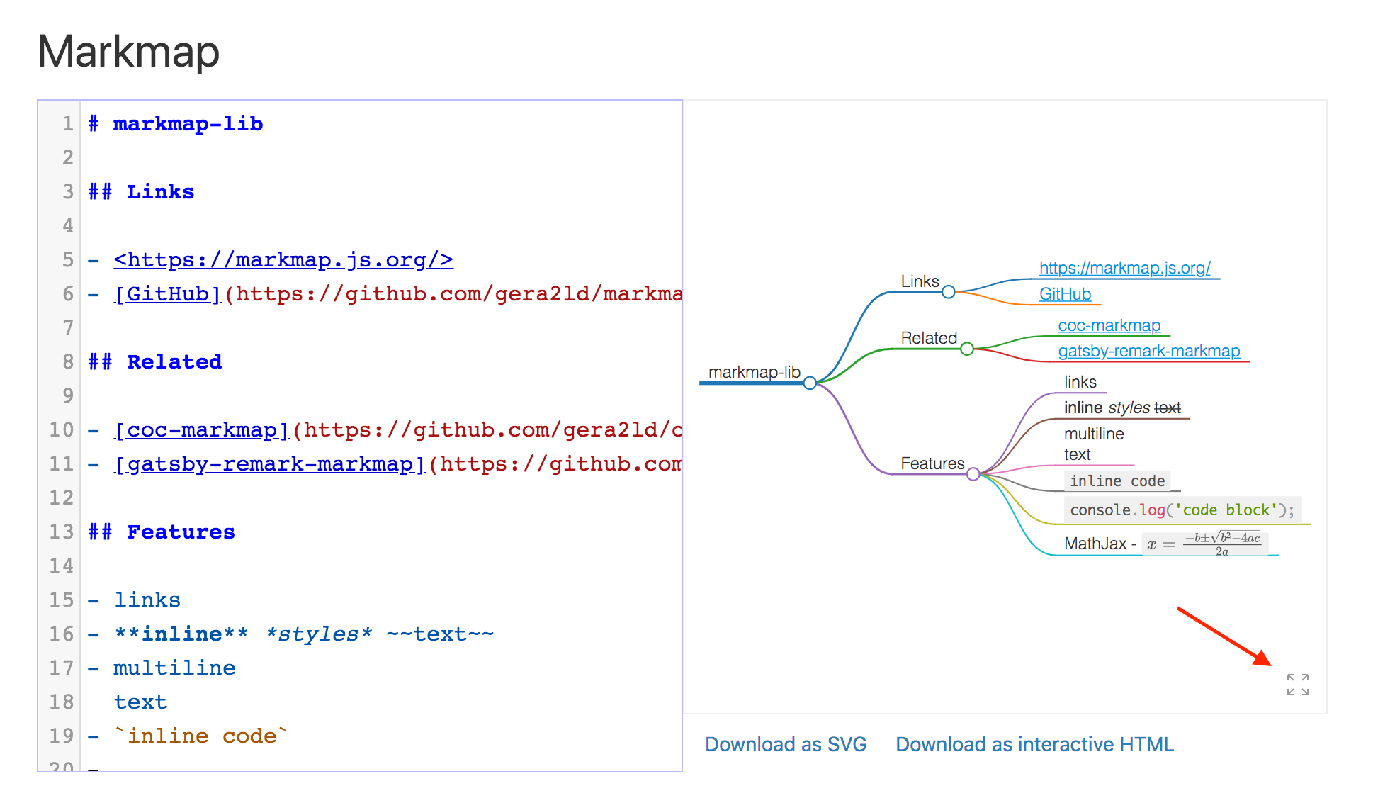 The ⤧ symbol is unclear · Issue #20 · markmap/markmap · GitHub