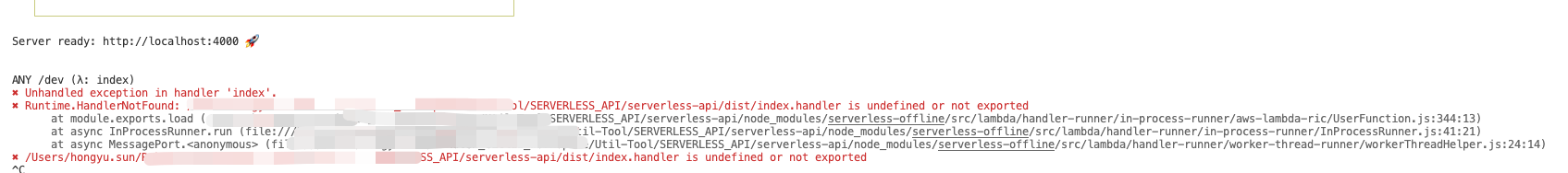 Unhandled Exception In Handler Index · Issue 12102 · Serverlessserverless · Github