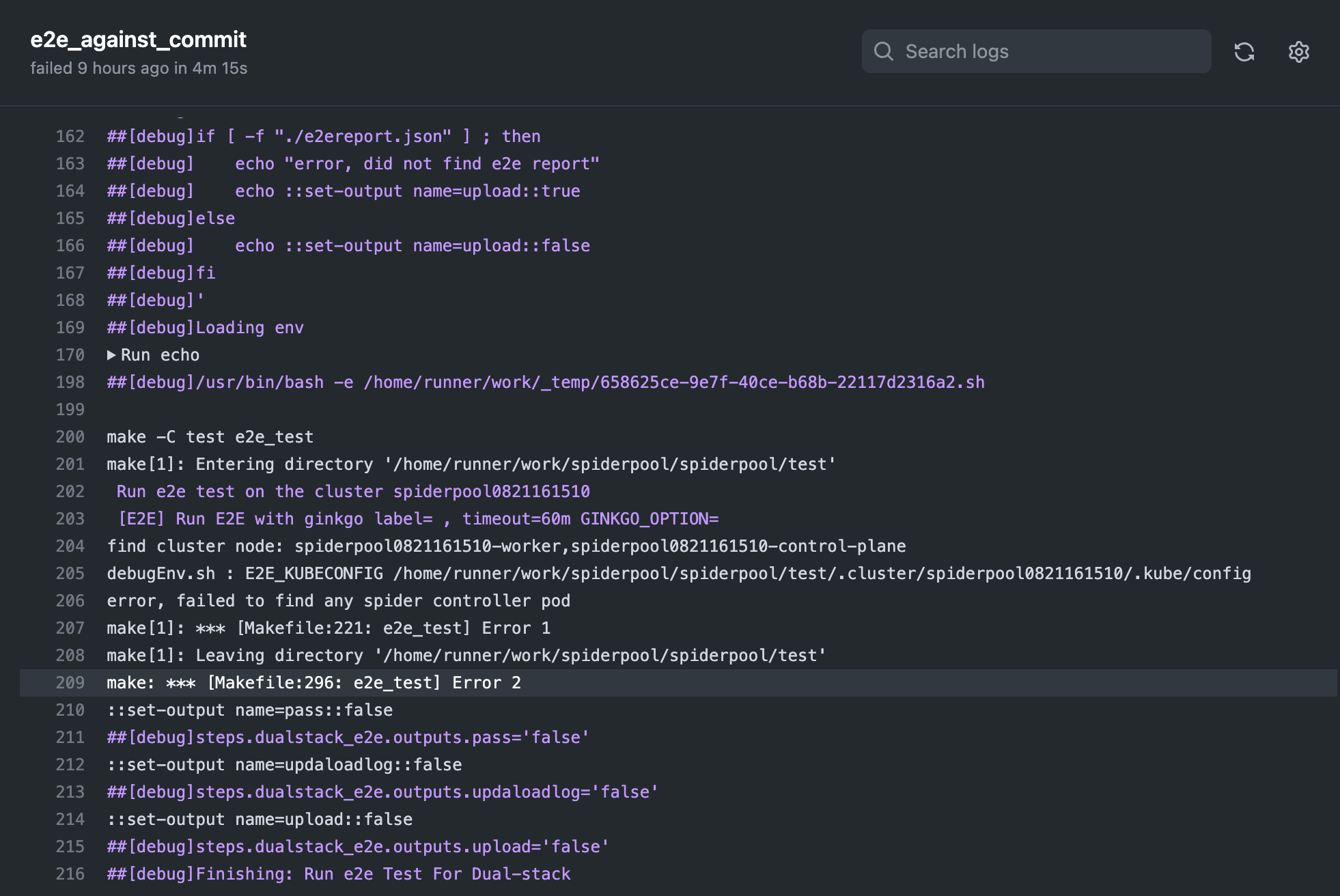 CI failure: error, failed to find any spider controller pod · Issue #606 · spidernet-io ...