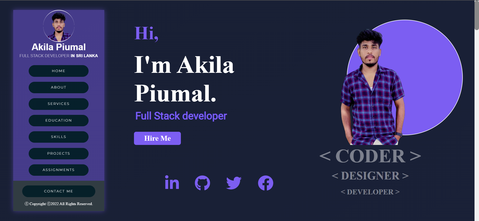 GitHub - Akila-Piumal/My-Portfoliyo: Web Designing