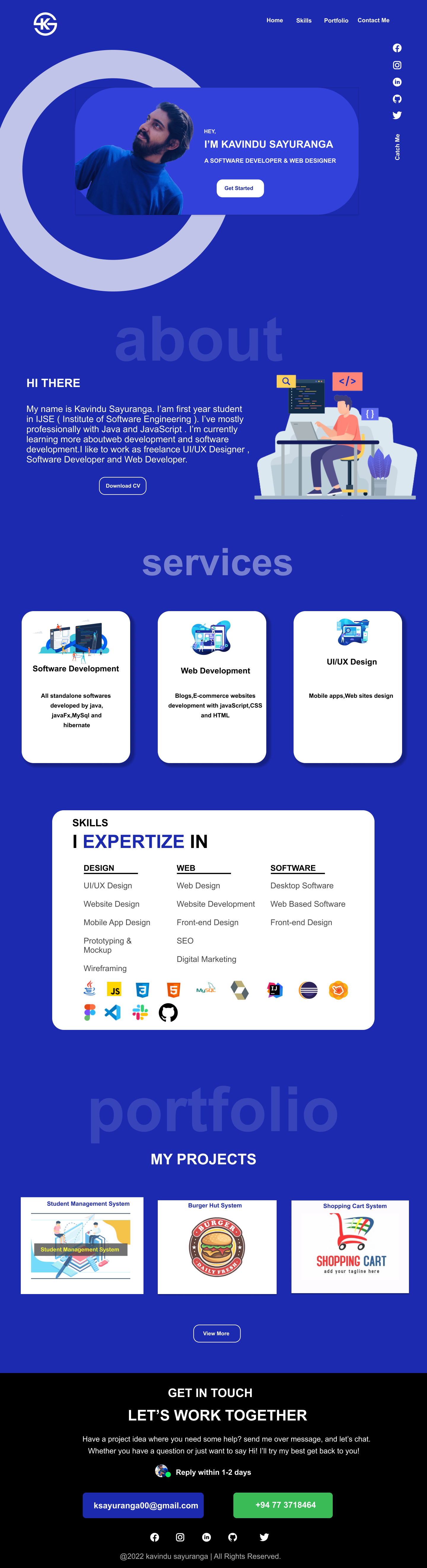 Github Kavindu Sayurangamy Portfolio This Is My Personal Website 