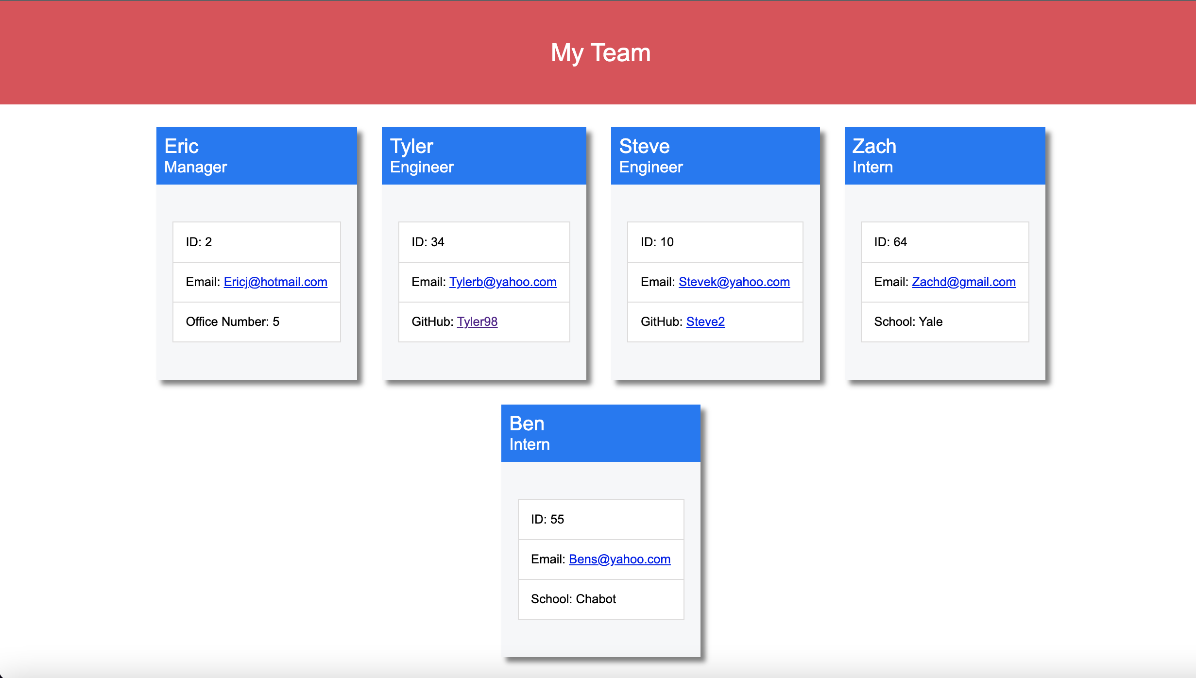 GitHub - GianniMejia/team-profile-generator: https://watch.screencastify.com/v/V79Fc8cOOI82j2Eu4XJs