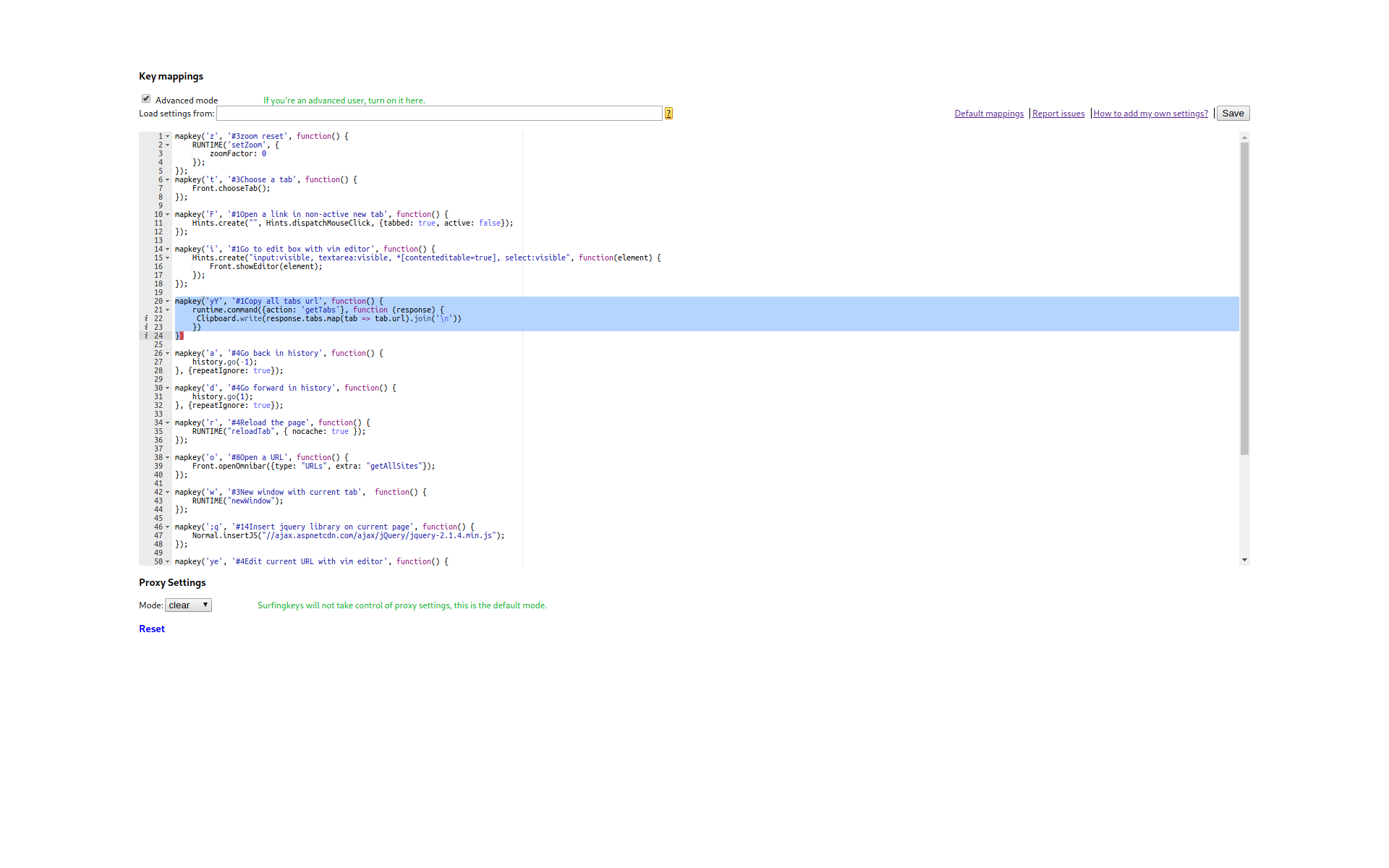 Feature Request: copy all tab urls (yY) · Issue #768 · brookhong/Surfingkeys · GitHub