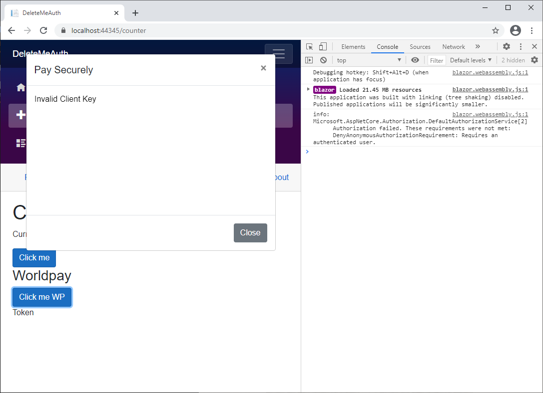 Json Parse Error When Invoking 3rd Party Script Only When Authenticated Blazor Webassembly