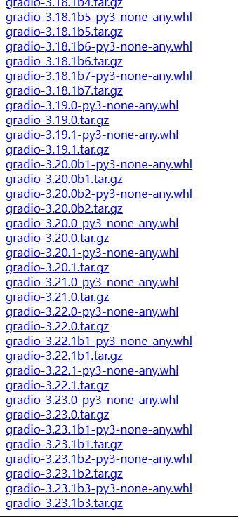 [Bug]: No matching distribution found for gradio==3.23 how to install gradio 3.23？ · Issue #8896 ...