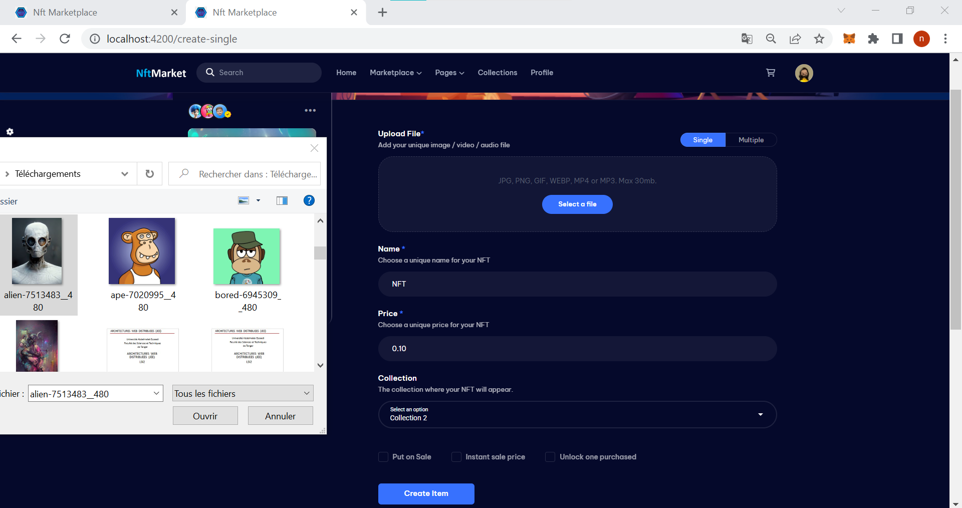 GitHub - ELKRISSIAchraf/nft-marketplace-angular-Dapp